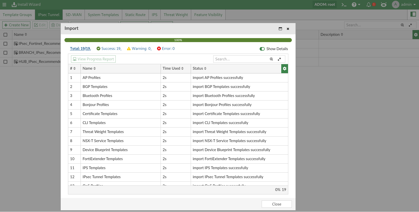 Export and import provisioning template configurations | FortiManager 7.4.7 | Fortinet Document ...